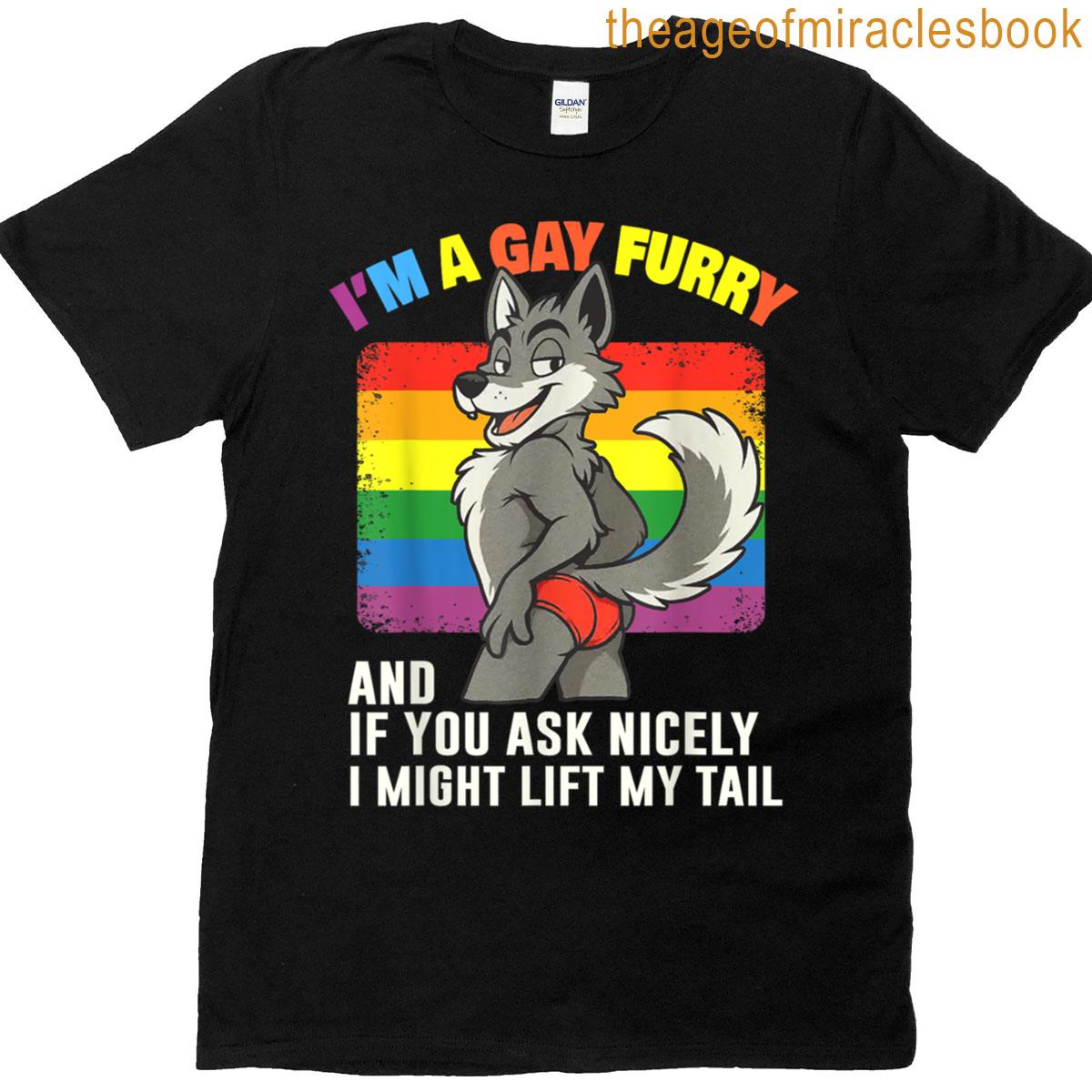 Im A Gay Furry Pride Month Gay Lgbtq Rainbow Fox Furry T-shirt