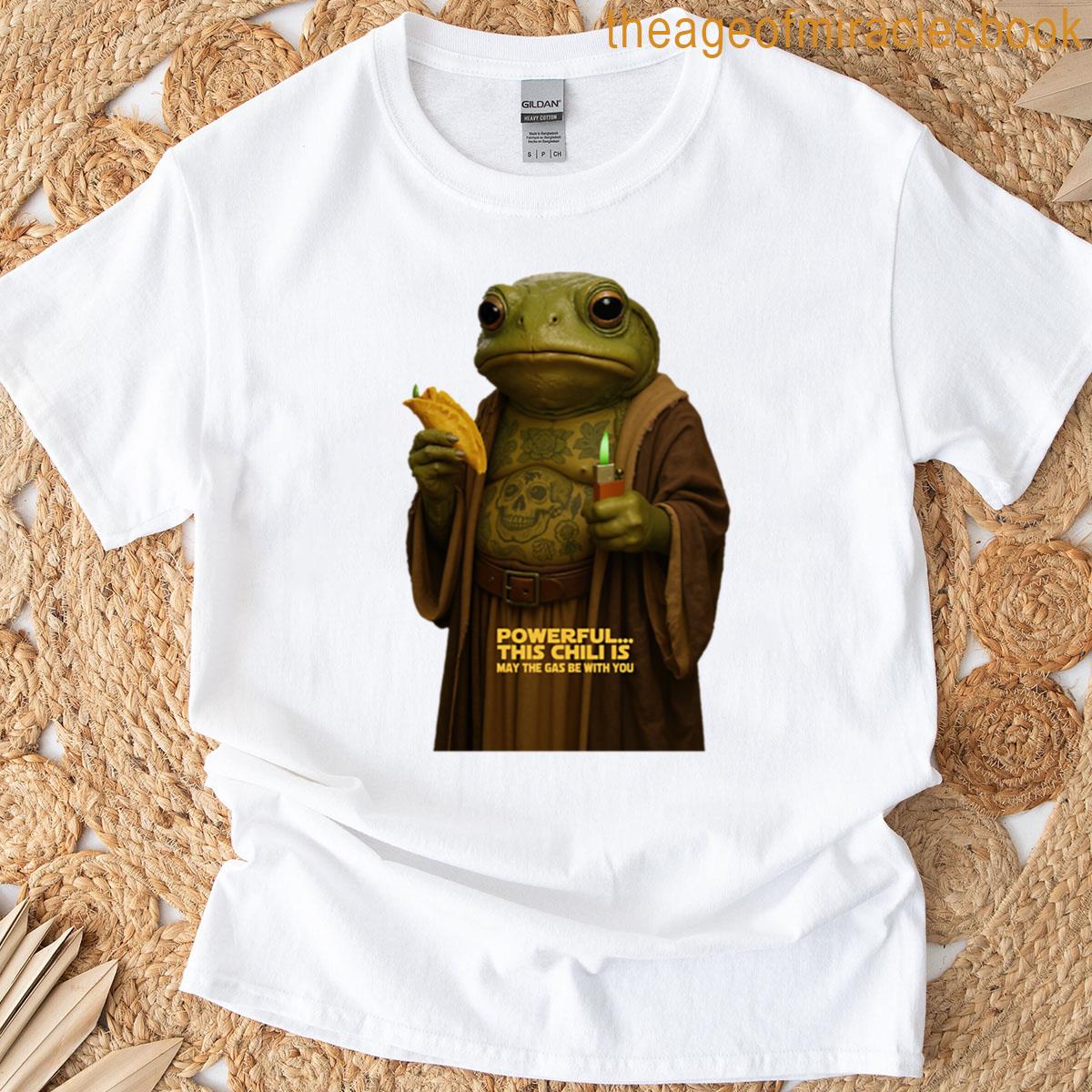 Funny Chili Frog Jedi Eating Taco Star Food Parody Meme T-shirt