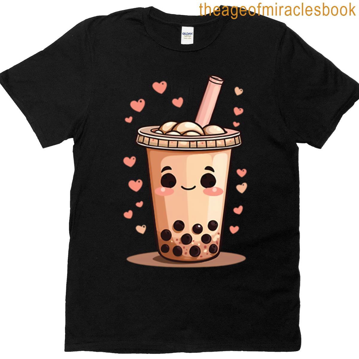 Smiling Bubble Tea Kawaii Design T-shirt