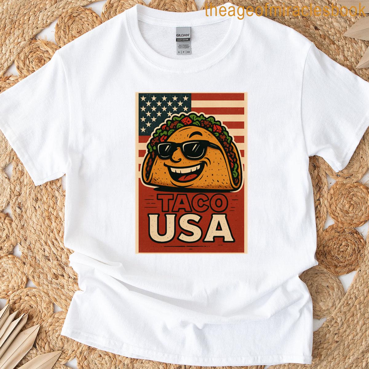 Taco Usa Funny Vintage Mexican Food Design T-shirt