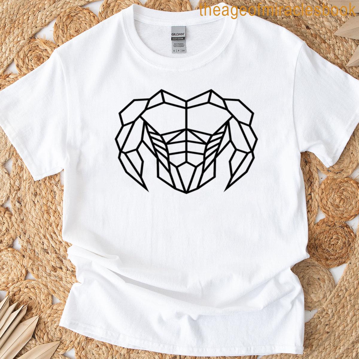 Geometric Strength Bold Muscle Linework Art T-shirt