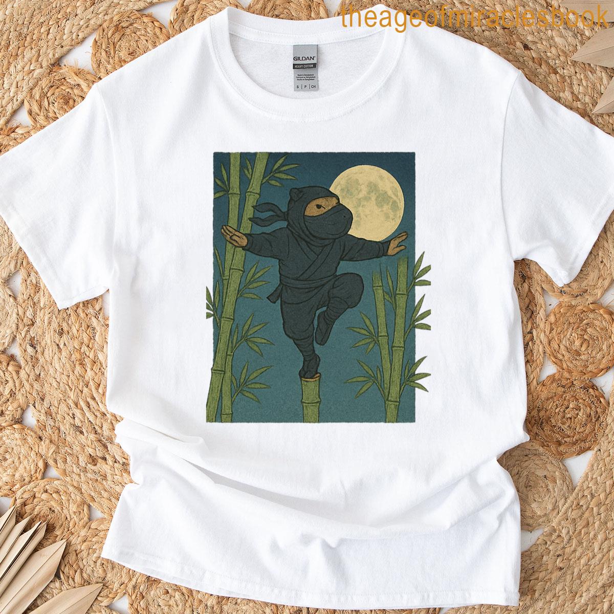 Ninja Capybara Balancing On Bamboo Oversized T-shirt
