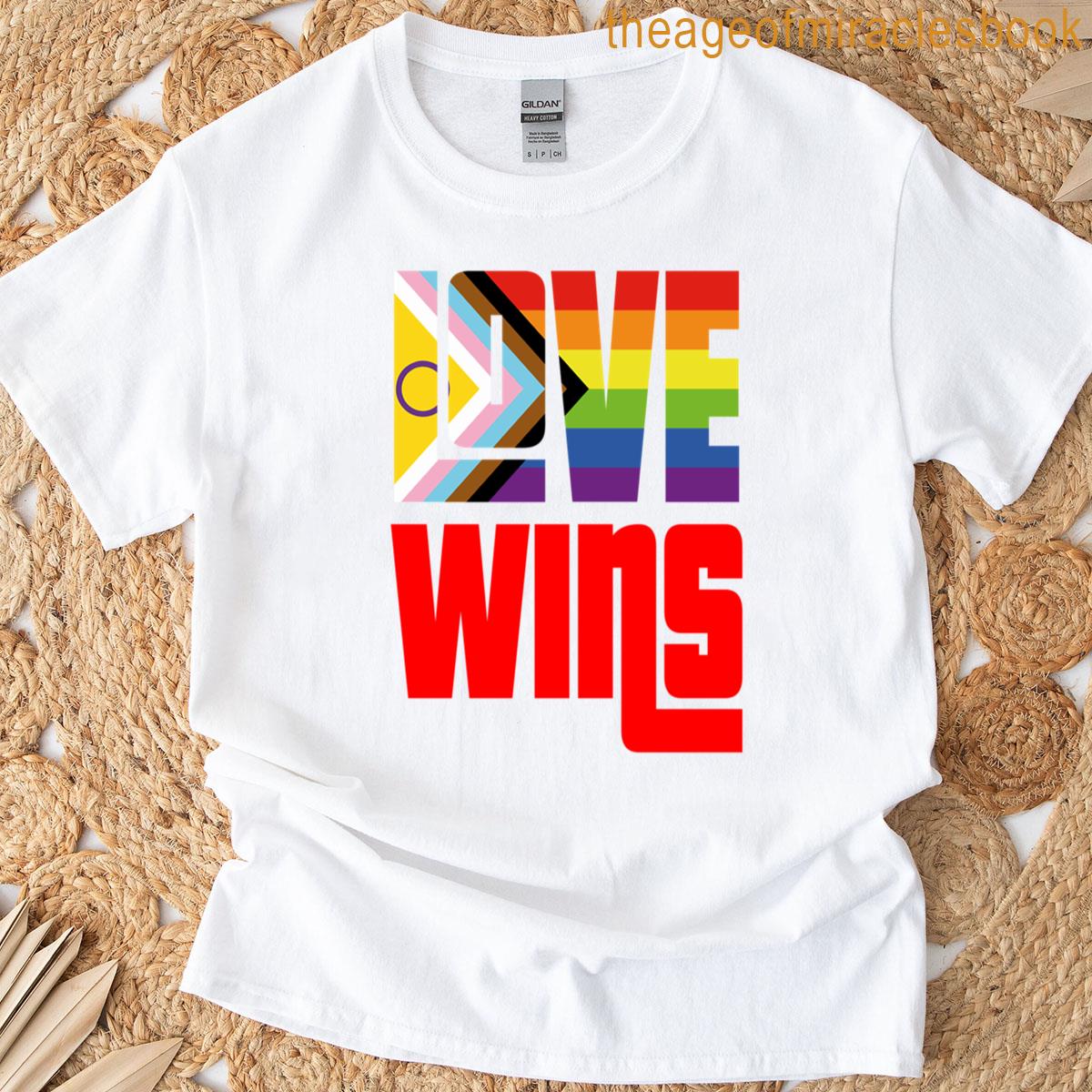 Progress Flag Lgbtq Pride Love Wins T-shirt