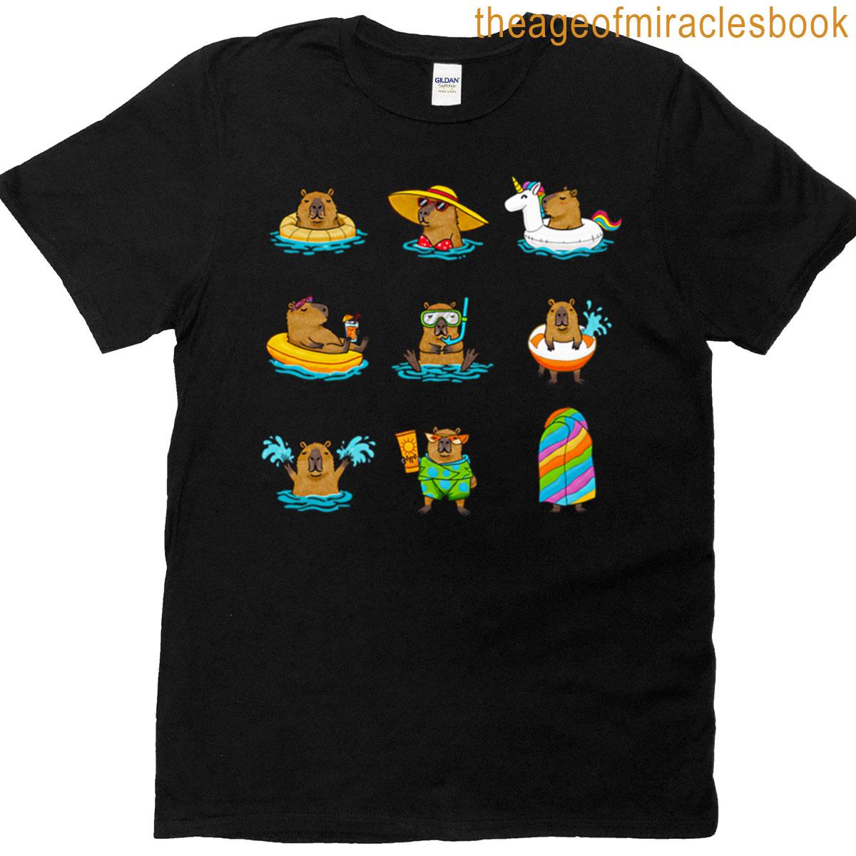 Cute Capybara Summer Pool Party T-shirt