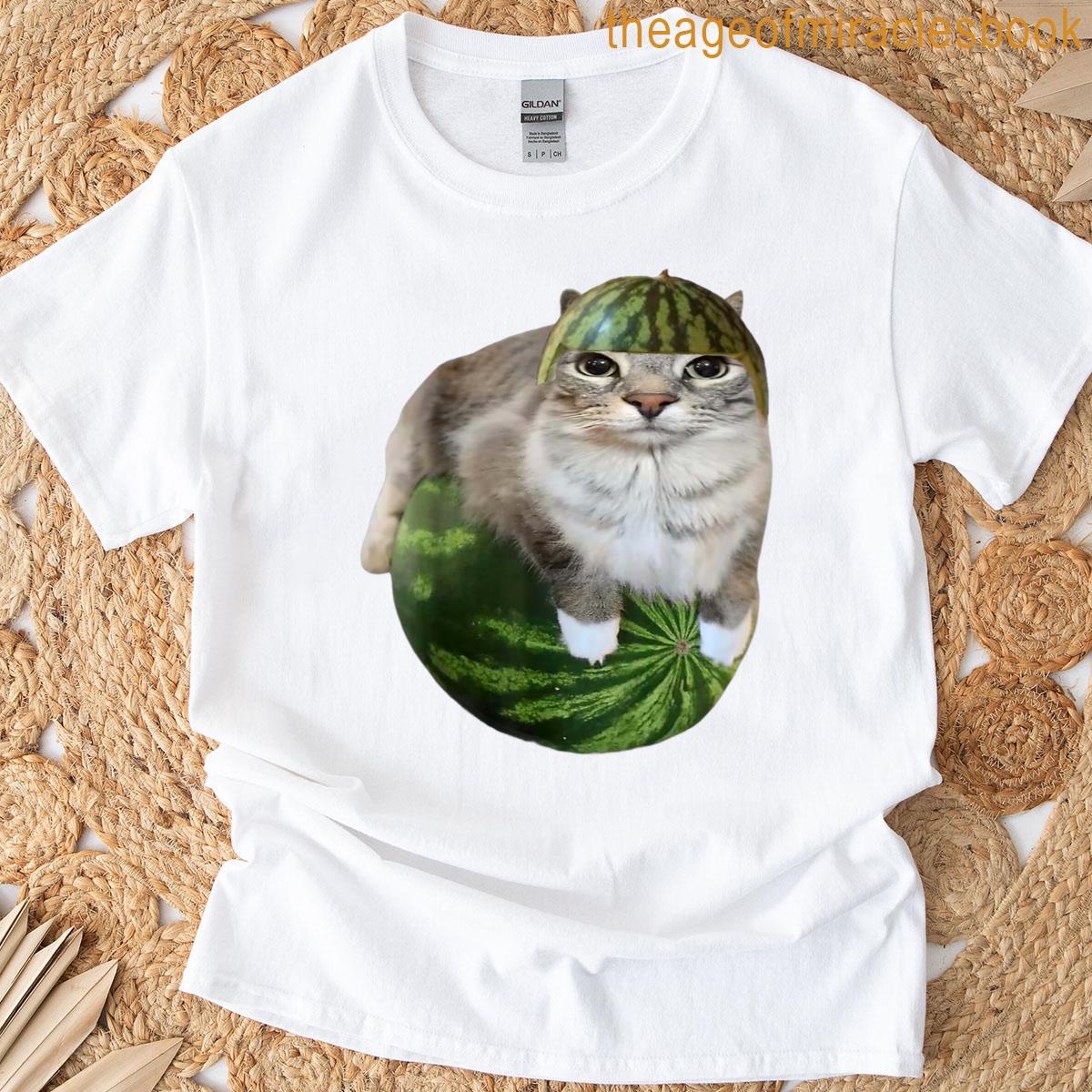 Watermelon Cat Funny Meme T-shirt