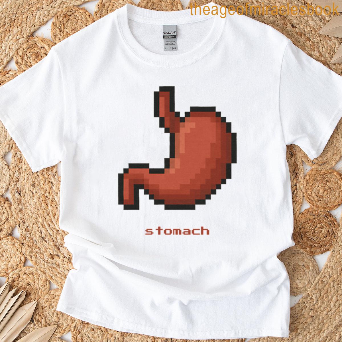 Stomach Anatomy Pixelart Funny Health Retro Organ Eat Oversized T-shirt