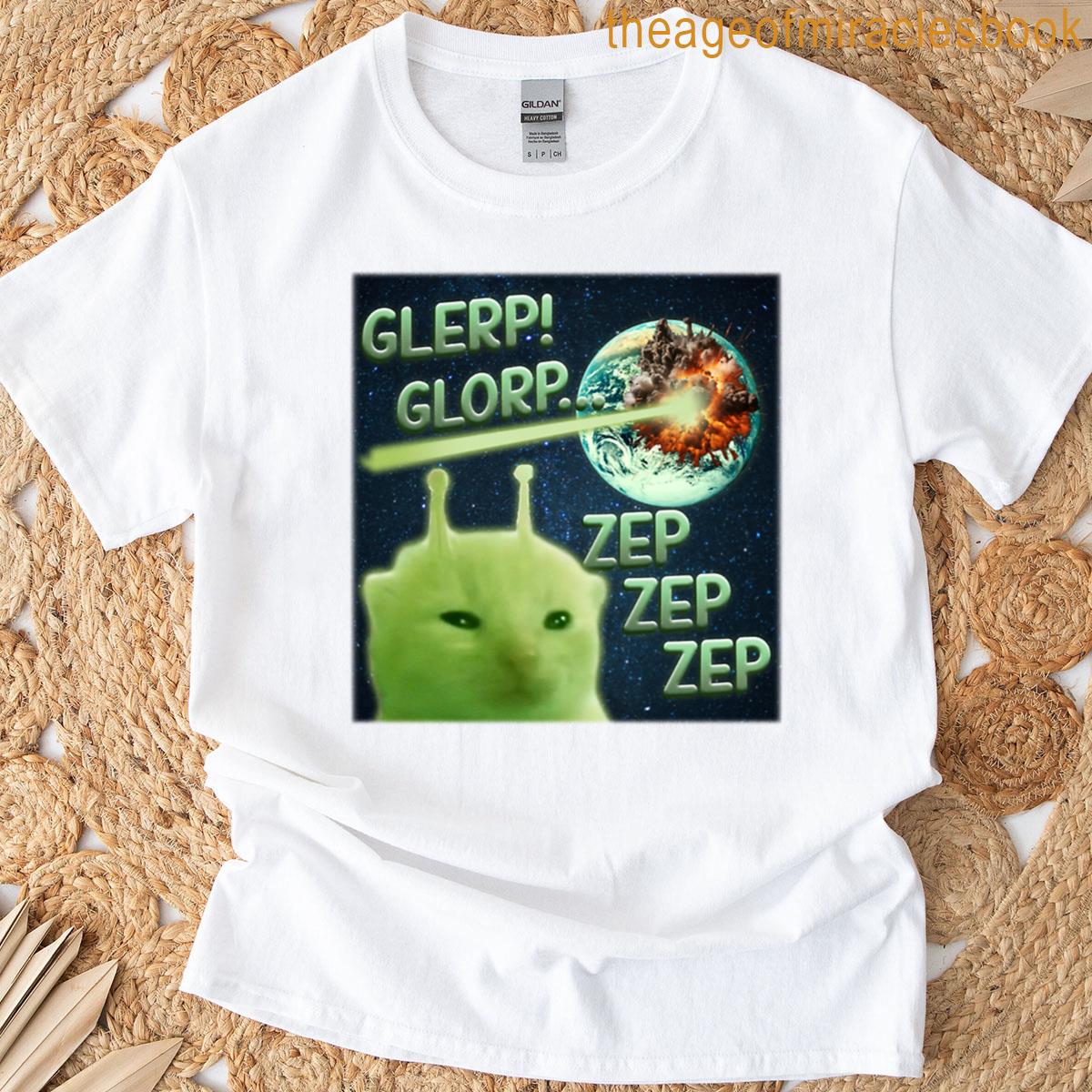Glorp Funny Alien Cat Brainrot Meme T-shirt