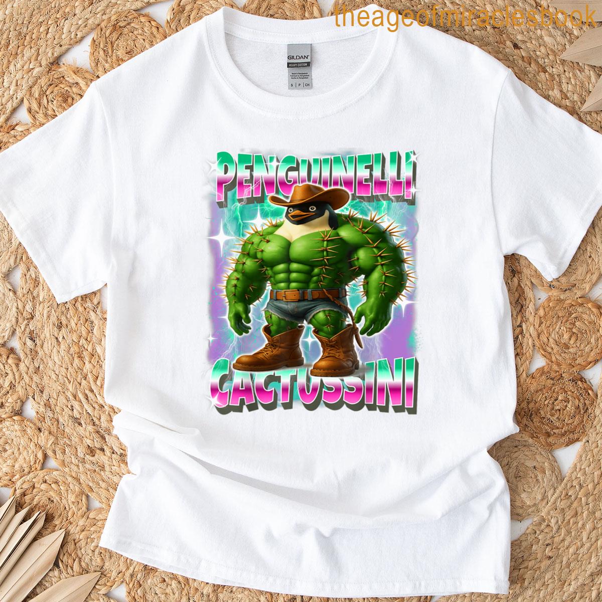 Penguinelli-cactussini Italian-brainrot Penguin Cactus Meme T-shirt