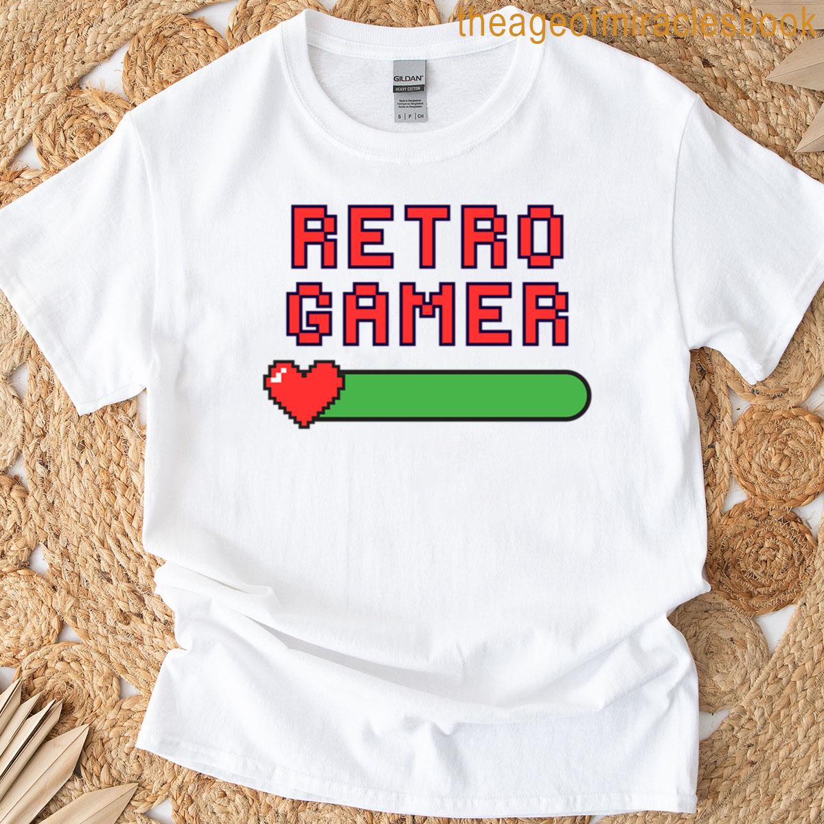 Retro Gamer Pixel Art Life Bar Retro Video Game Design T-shirt