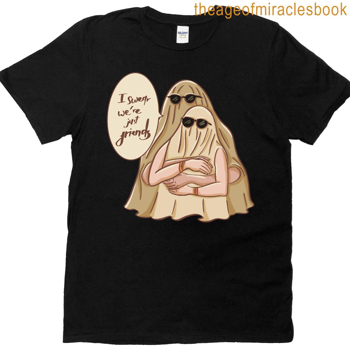 Ghost Couple Hug Just Friends Meme Oversized T-shirt