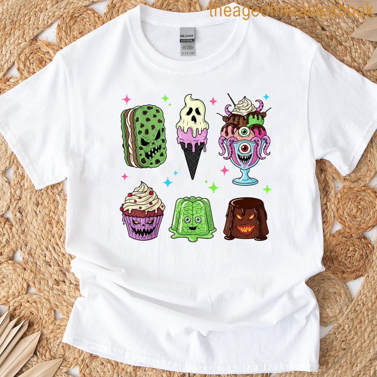 Spooky Popsicle Ice Cream Summer Party Halloween Summerween T-shirt
