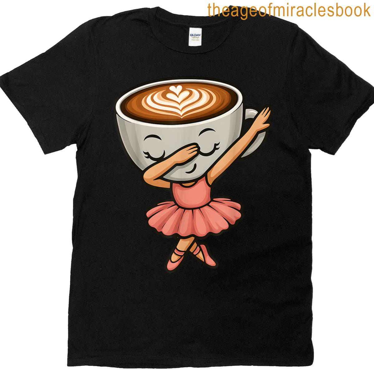 Dabbing Cappuccino Ballerina Cute Italian Brainrot Meme Girl T-shirt
