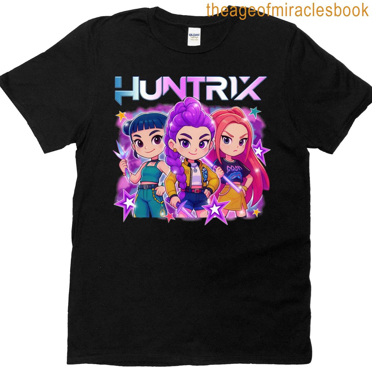 Huntrx - Huntrix Chibi Neon Kpop Demon Hunters T-shirt
