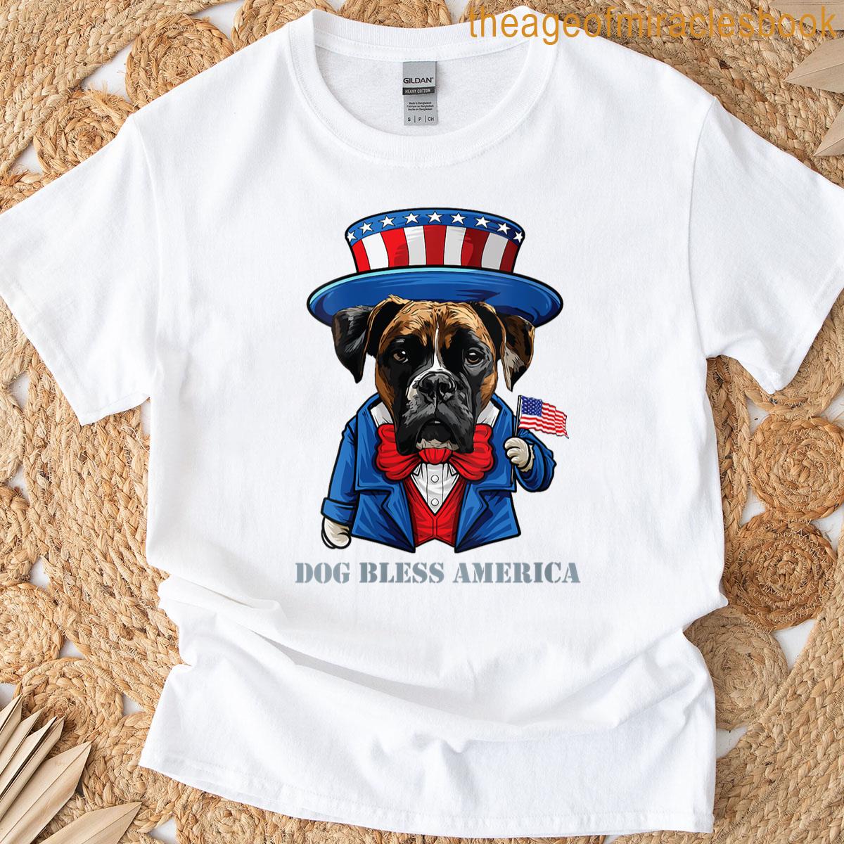 Womens Funny 4th Of July Boxer Dog Pun Usa American Dog T-shirt