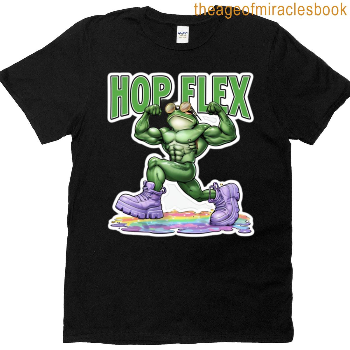 Hop Flex Muscle Frog Sticker Energy T-shirt
