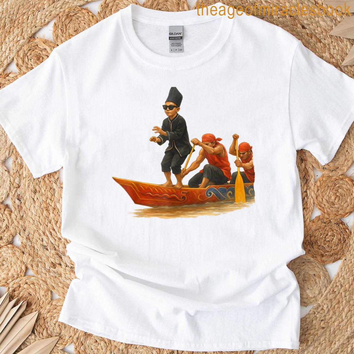 Indonesian Boat Race Aura Farming Boat Kid Dancing Meme T-shirt