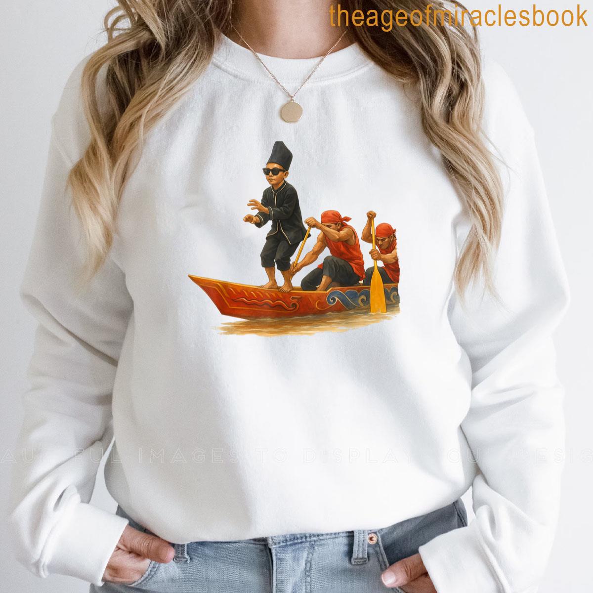 Indonesian Boat Race Aura Farming Boat Kid Dancing Meme T-shirt