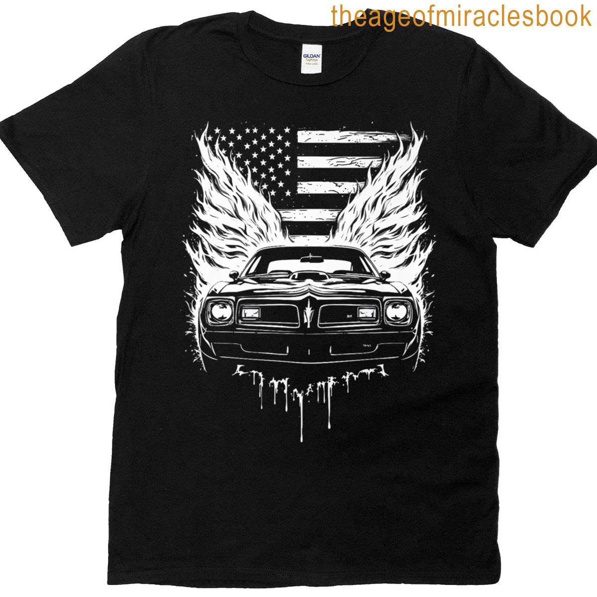 Trans Am Muscle Car Patriotic Usa Flag Flame Wings Premium T-shirt