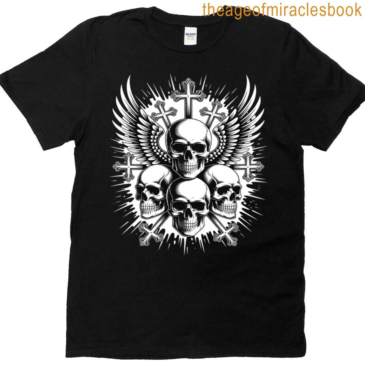 Skull Cross Aesthetic Goth Grunge Emo Style Rock Altcore T-shirt