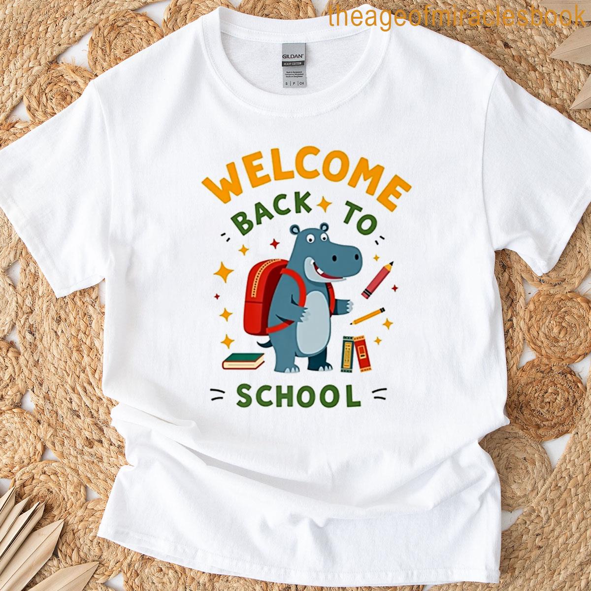 Welcome Back To School Happy Hippopotamus Cool Hippo Premium T-shirt