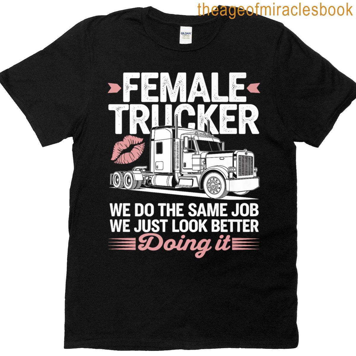 Us American Flag Semi Truck Driver Trucker T-shirt