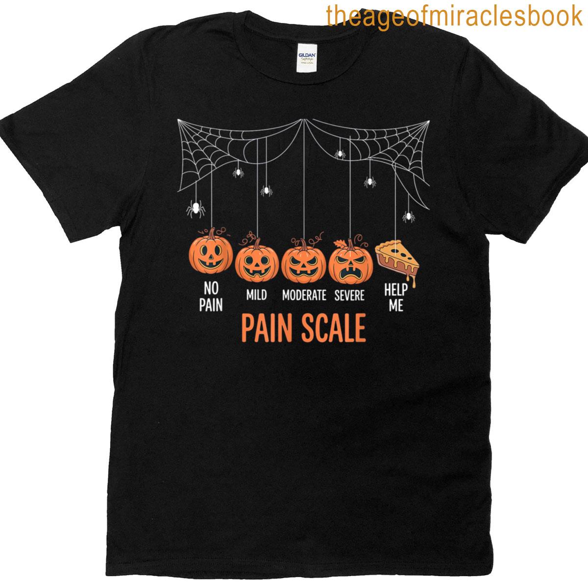 Spooky Pumpkin Pain Scale Nurse Halloween T-shirt