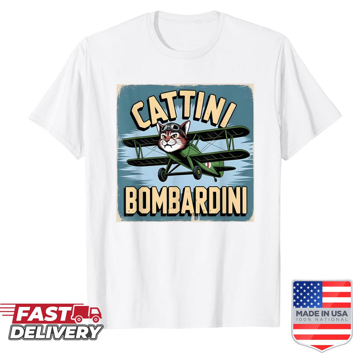 Cat Aviator Plane Cattini Bombardini Italian Brainrot Meme Shirt