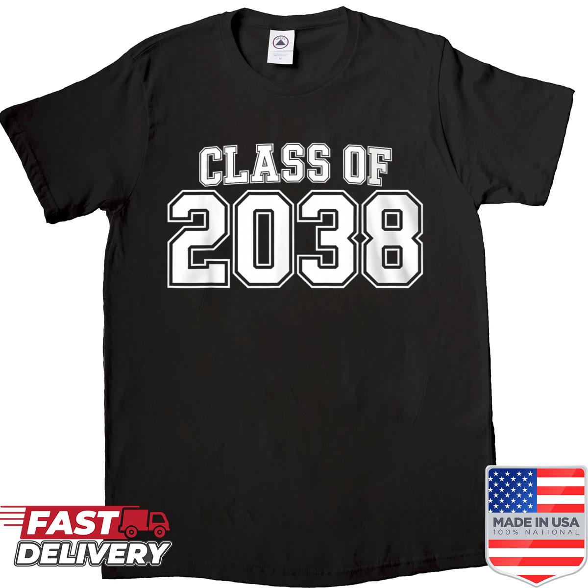 Class Of 2038 First Day Of School And Graduation Outfit Shirt