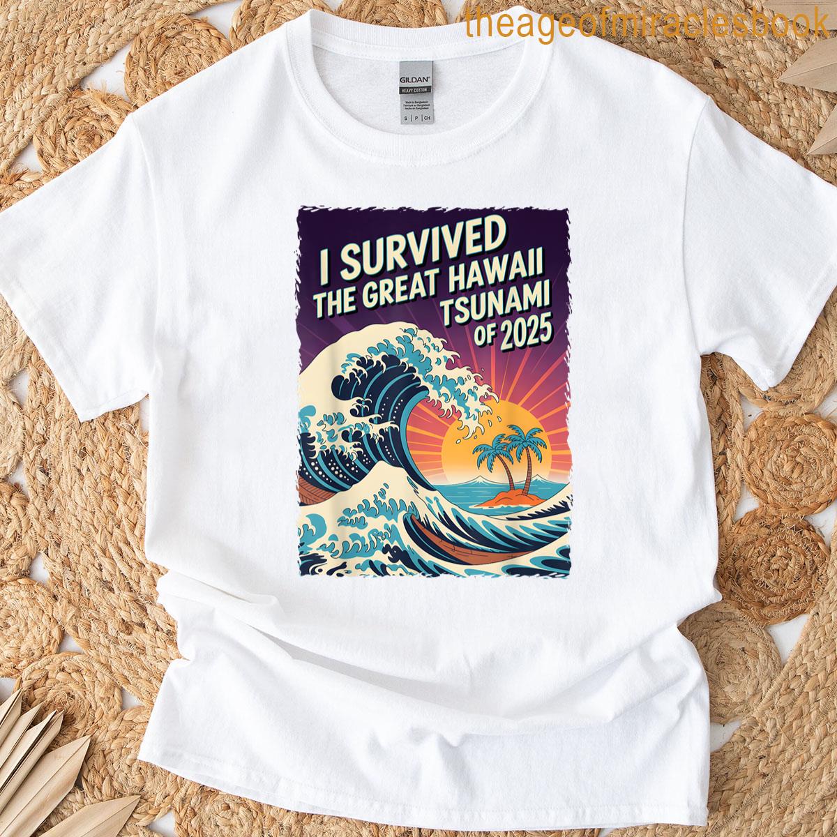 I Survived The Great Hawaii Tsunami Of 2025 Funny Sarcastic T-shirt