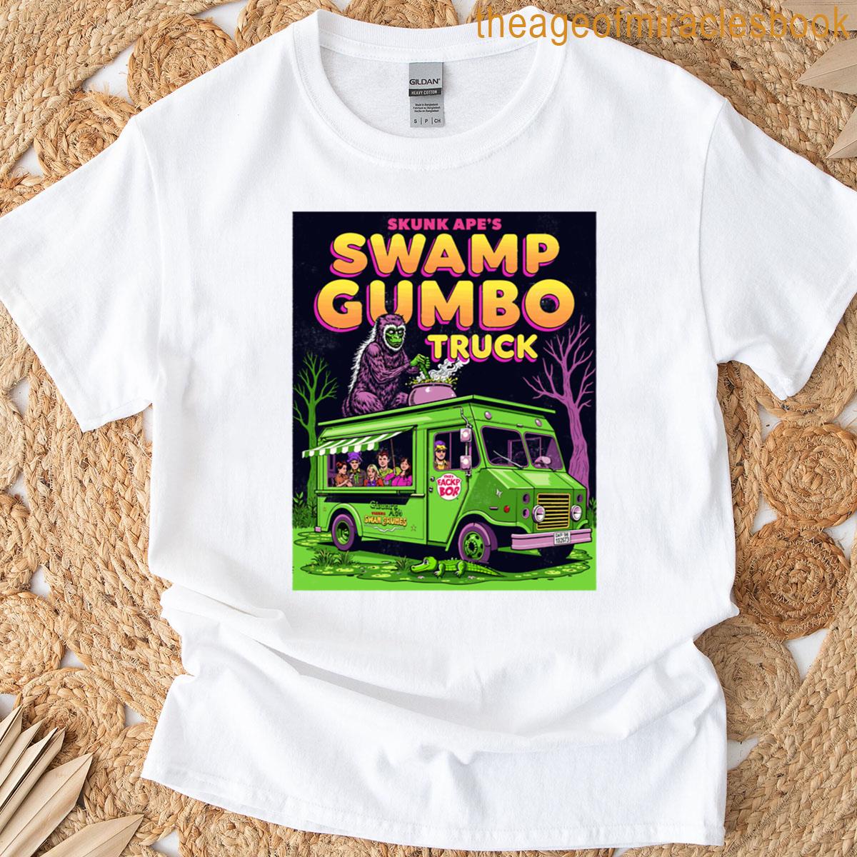 Skunk Apes Swamp Gumbo Truck - Sasquatch Food Truck Design T-shirt
