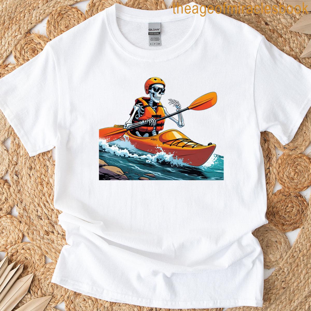 Paddle To The Bone Skeleton Kayaker Oversized T-shirt