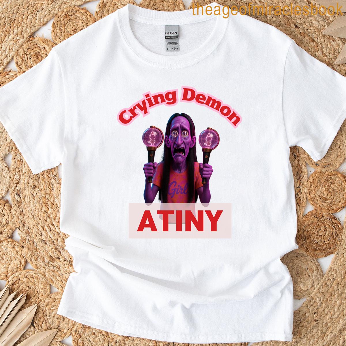 Crying Demon Kpop Demon Hunters Ateez Fan Atiny Version T-shirt