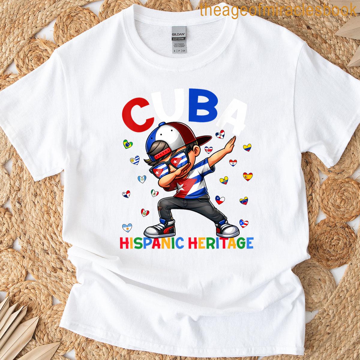 Hispanic Heritage Month Cuba Flag Cuban Boys Kids T-shirt