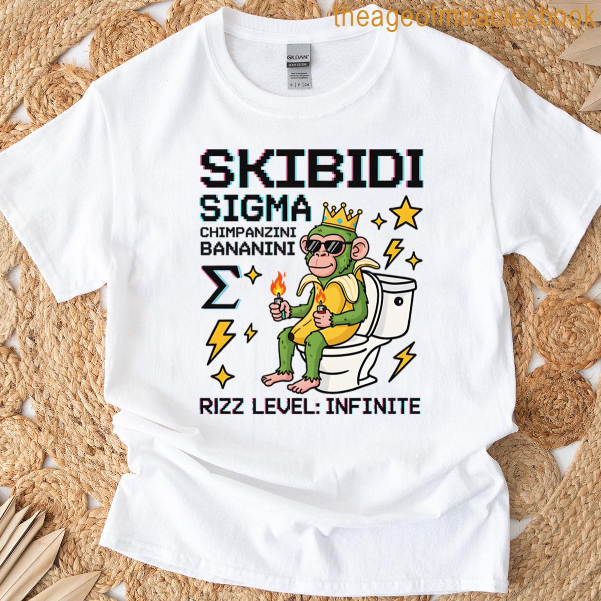 Chimpanzini Bananini Skibidi Sigma Meme Monkey Banana Art T-shirt