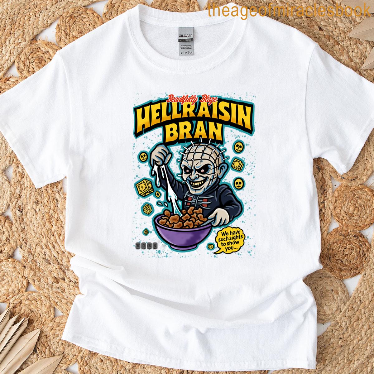 Hellraisin Bran Hellraiser Horror Cereal Parody T-shirt