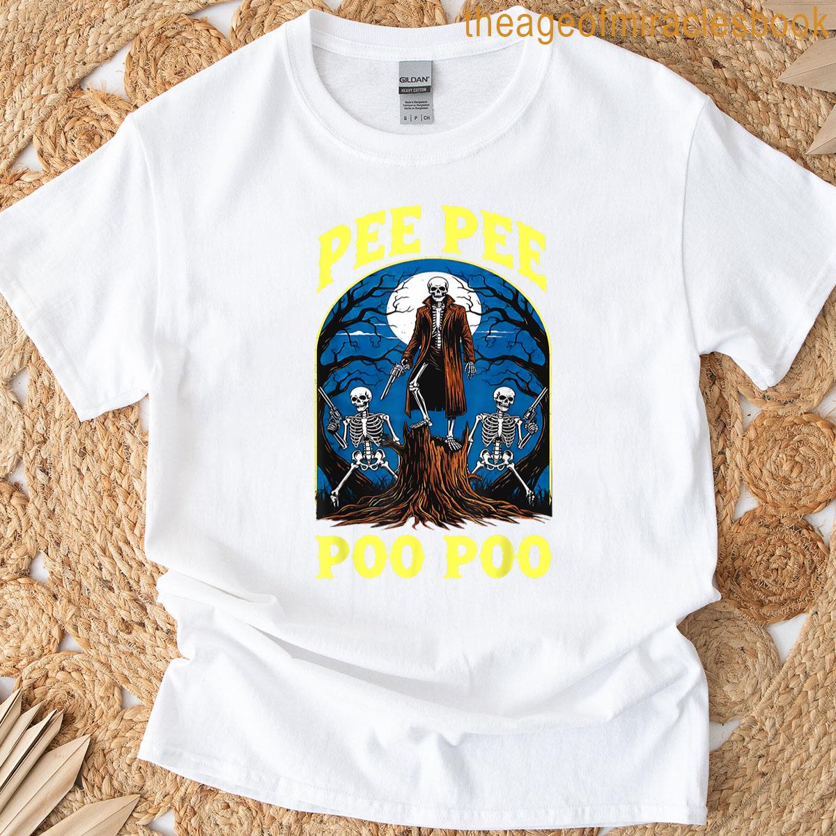 Pee Pee Poo Poo Cursed Gen Z Meme Funny Skeleton Weirdcore T-shirt