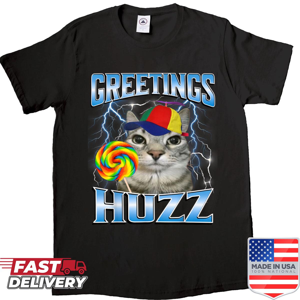 Lollipop Cat Funny Gen Z Alpha Cat Meme Greetings Huzz Shirt