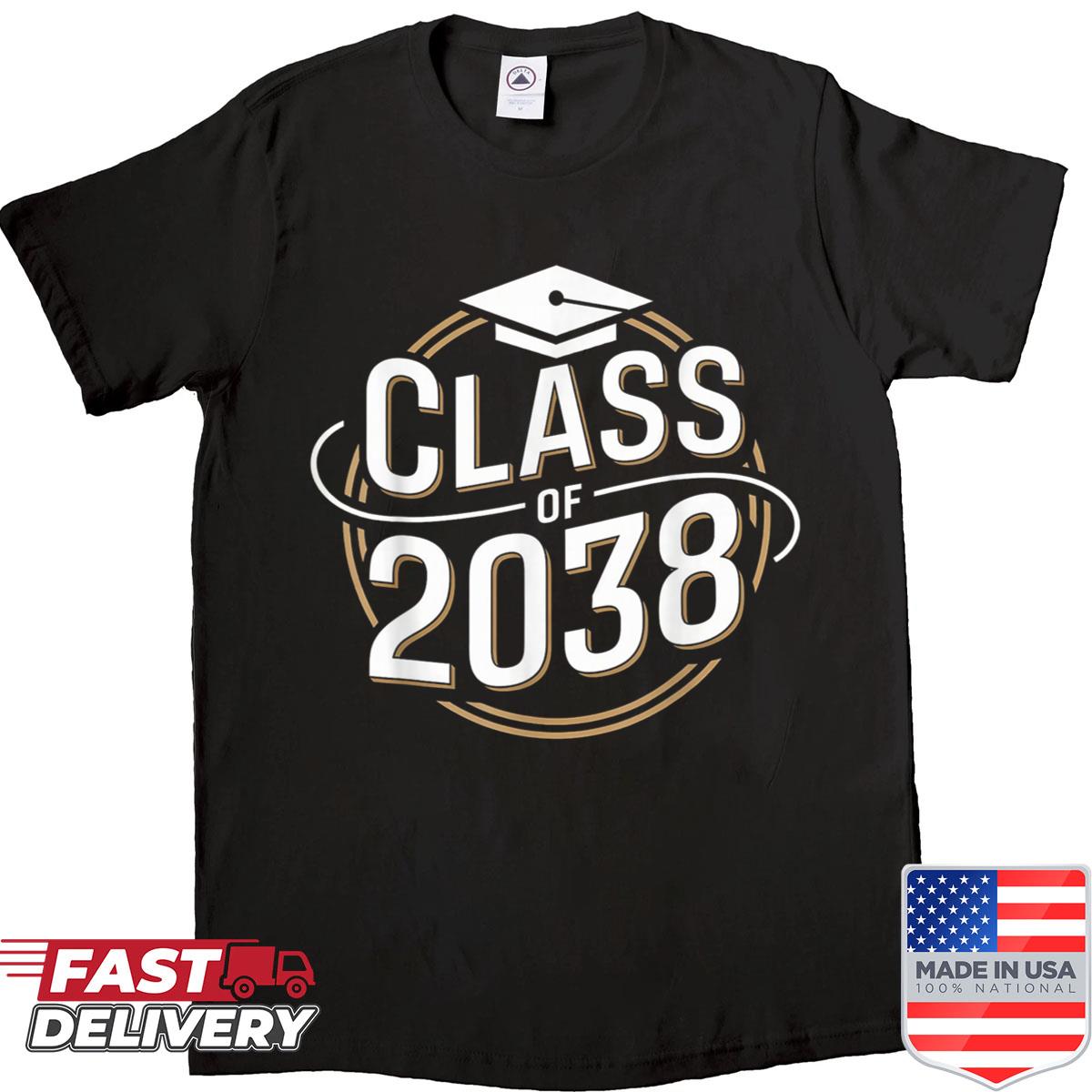 Class Of 2038 Grow With Me Kindergarten To Senior Countdown Shirt