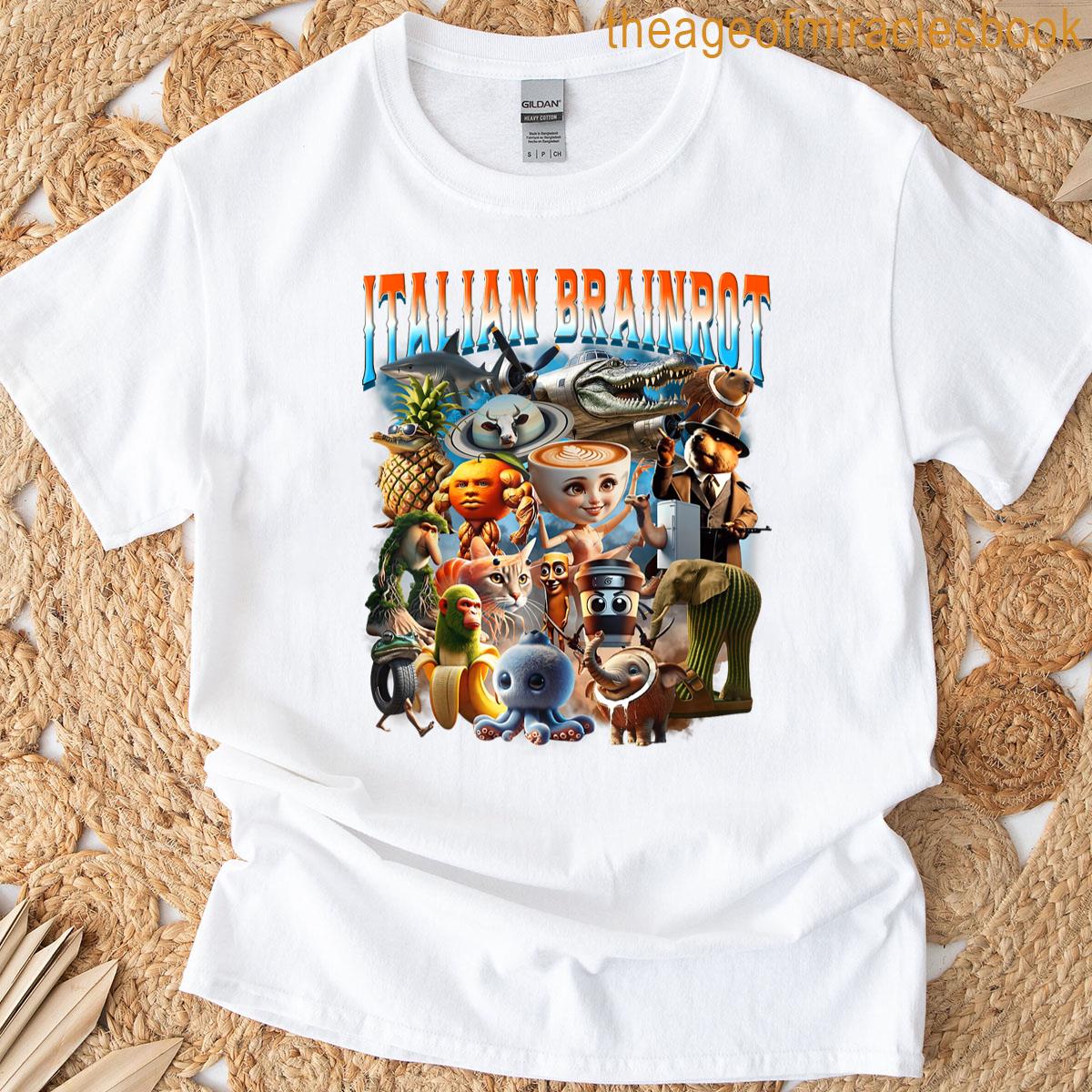 Italian Brainrot Characters Funny Meme Popular Trend Gen Z T-shirt